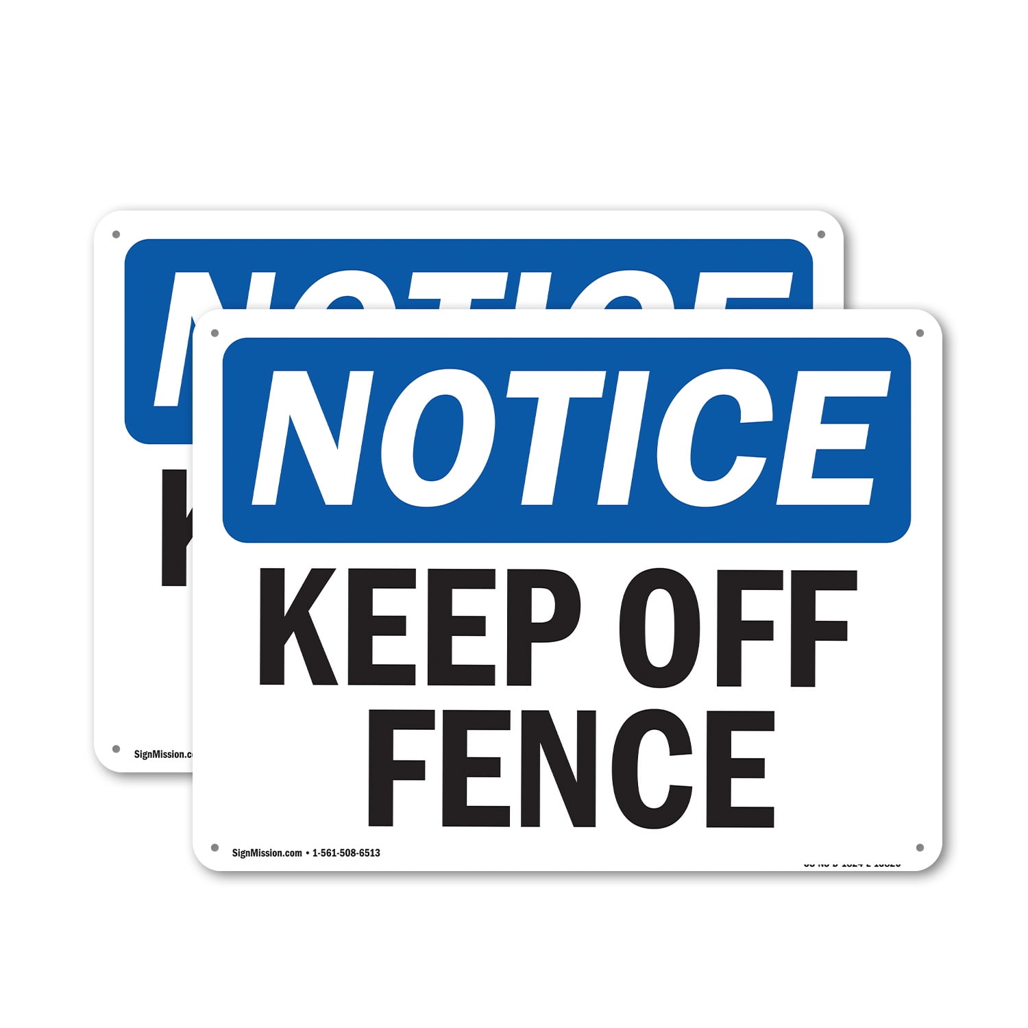 (2 Pack) Keep Off Fence OSHA Notice Sign 24 Inch X 18 Inch Indoor ...