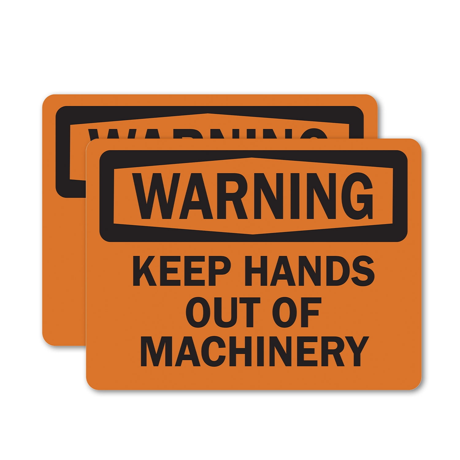 (2 Pack) Keep Hands Out Of Machinery OSHA Warning Sign 18 Inch X 12 ...