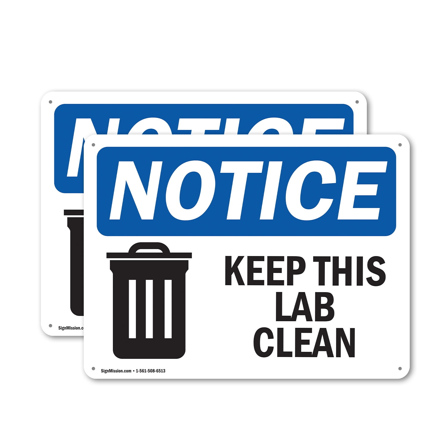 (2 Pack) Keep This Lab Clean OSHA Notice Sign 18 Inch X 12 Inch Plastic ...