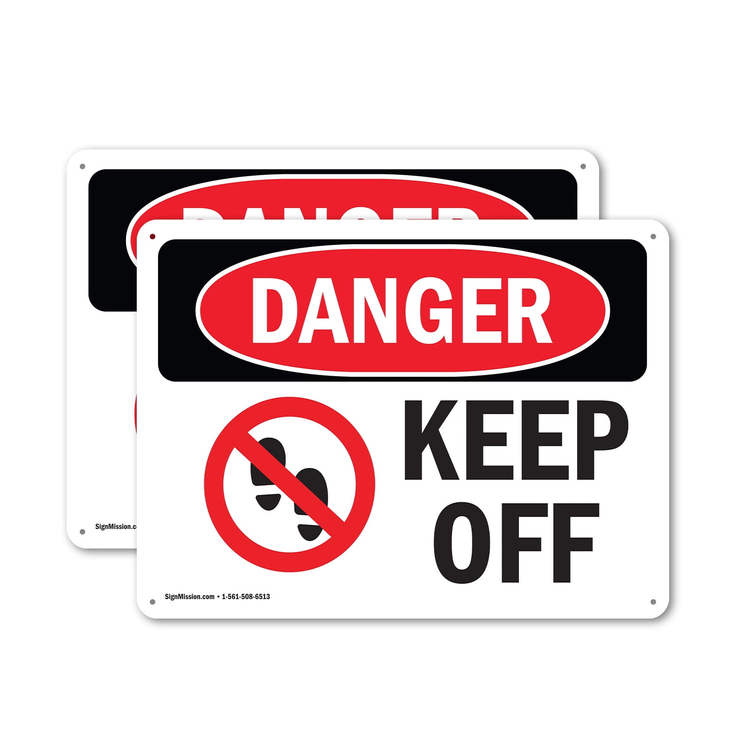 (2 Pack) Keep Off OSHA Danger Sign 18 Inch X 12 Inch Indoor / Outdoor ...