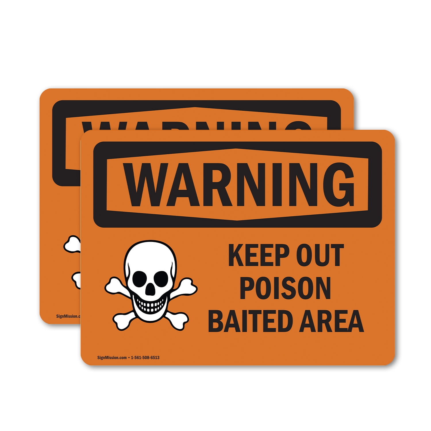 (2 Pack) Keep Out Poison Baited Area OSHA Warning Sign 10 Inch X 7 Inch ...