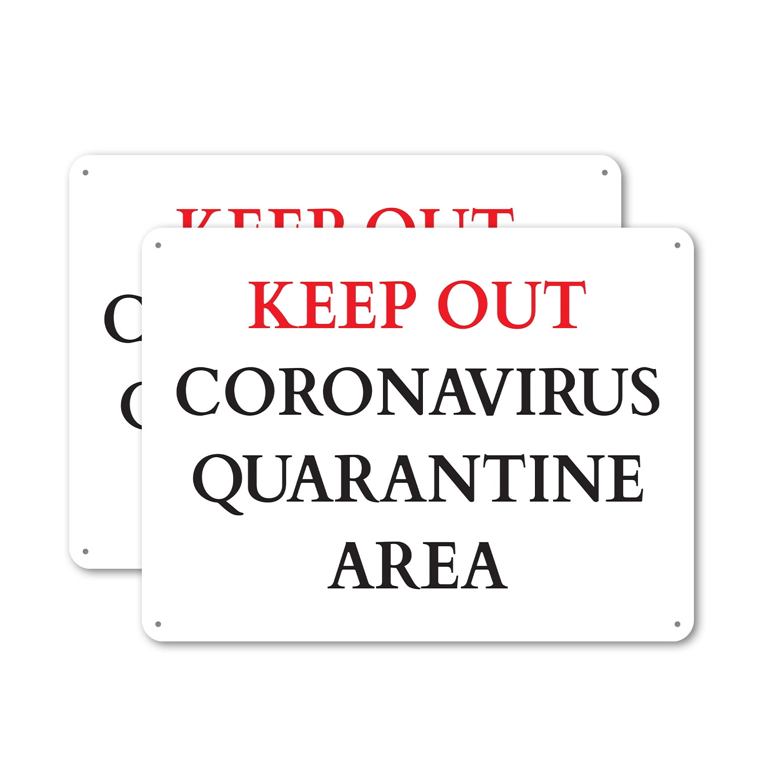 (2 Pack) Keep Out Quarantine OSHA Notice Sign 14 Inch X 10 Inch Indoor ...