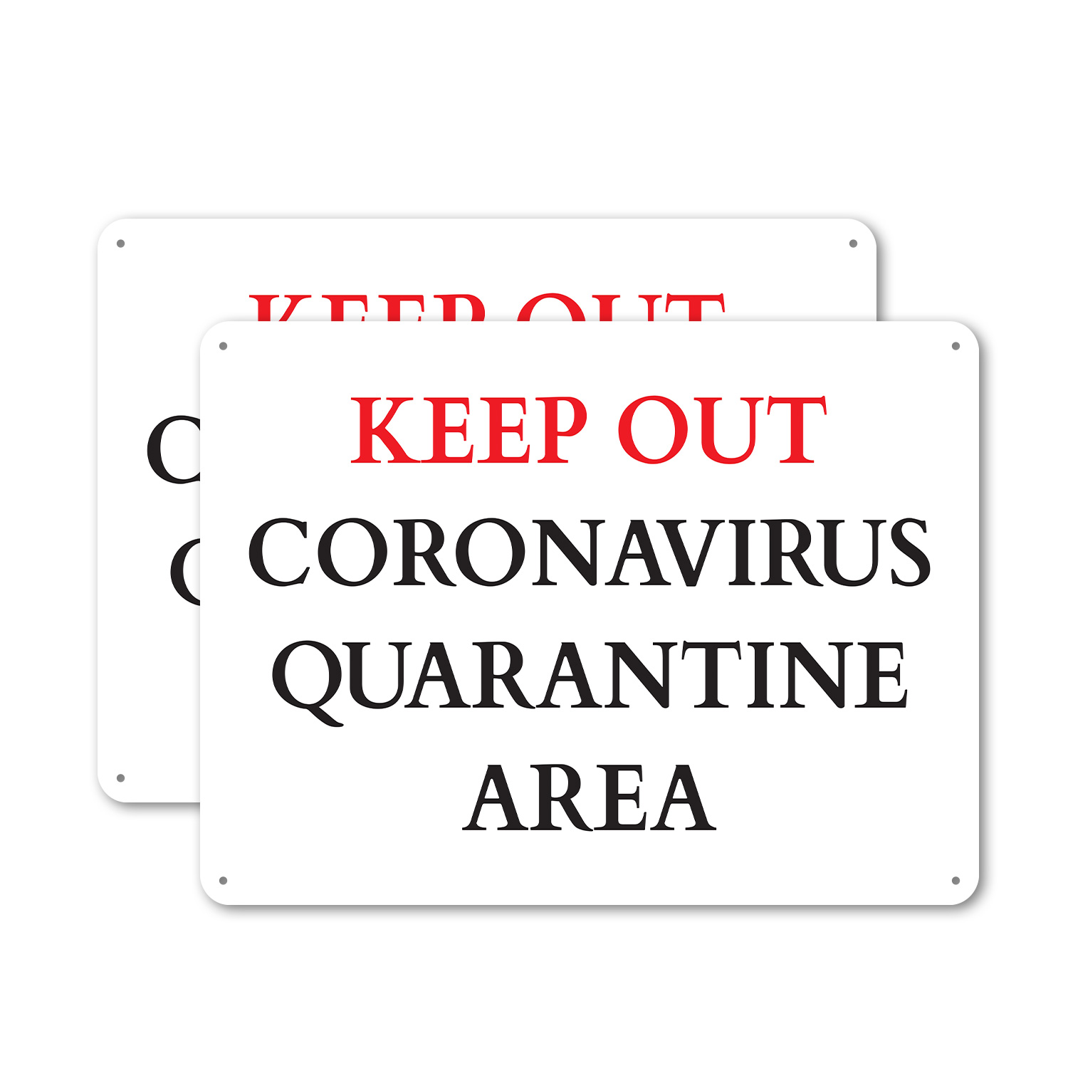 (2 Pack) Keep Out Quarantine OSHA Notice Sign 24 Inch X 18 Inch Indoor ...