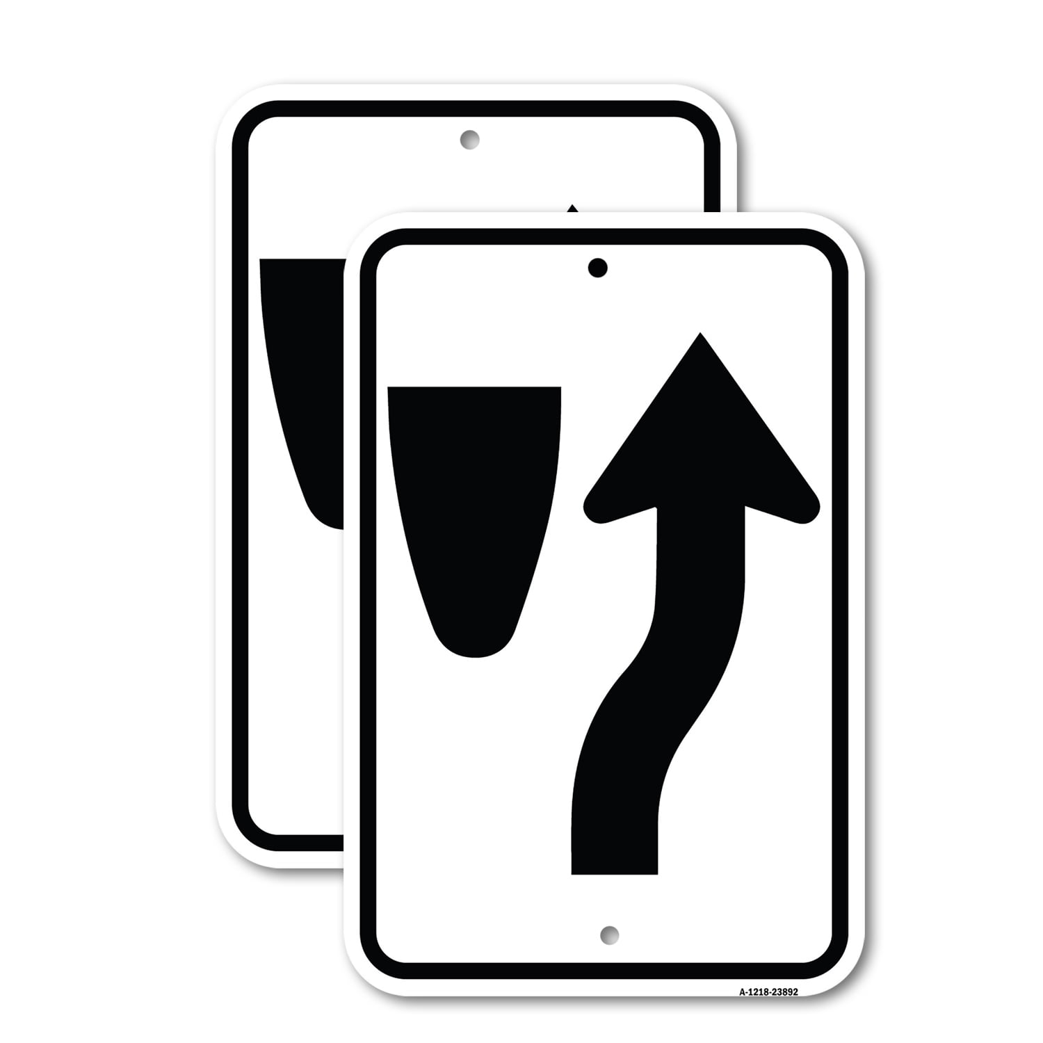 (2 Pack) Keep Right (Graphic Only) | 12" X 18" Heavy-Gauge Aluminum ...