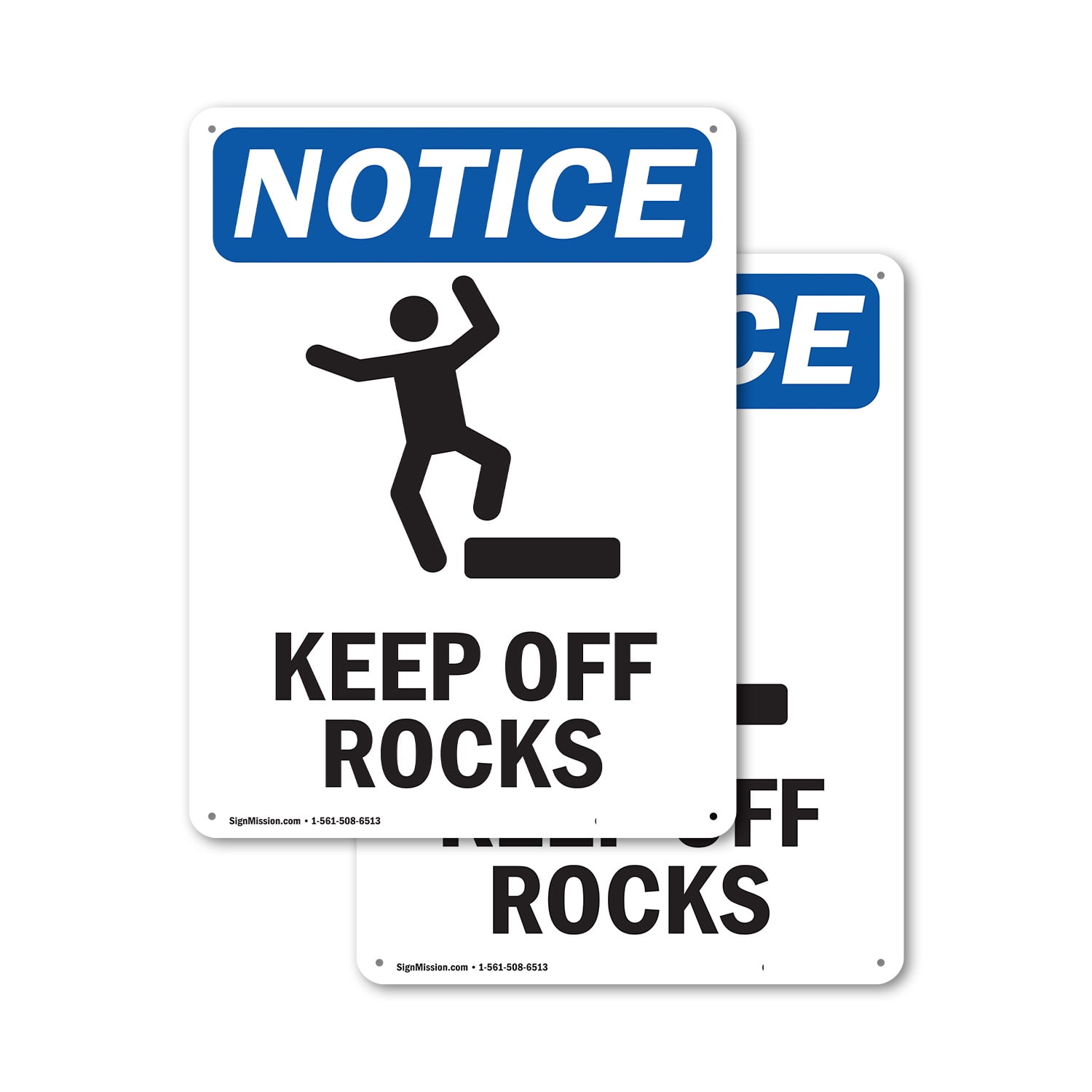 (2 Pack) Keep Off Rocks OSHA Notice Sign 10 Inch X 14 Inch Indoor ...