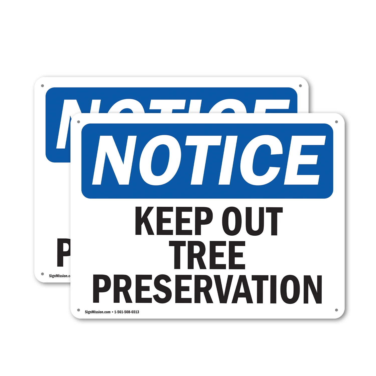 (2 Pack) Keep Out Tree Preservation OSHA Notice Sign 14 Inch X 10 Inch ...