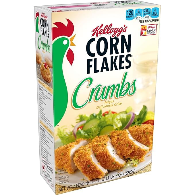2 Pack Kellogg’s Corn Flakes, Crumbs, Original, Fat-Free, 21oz Box ...