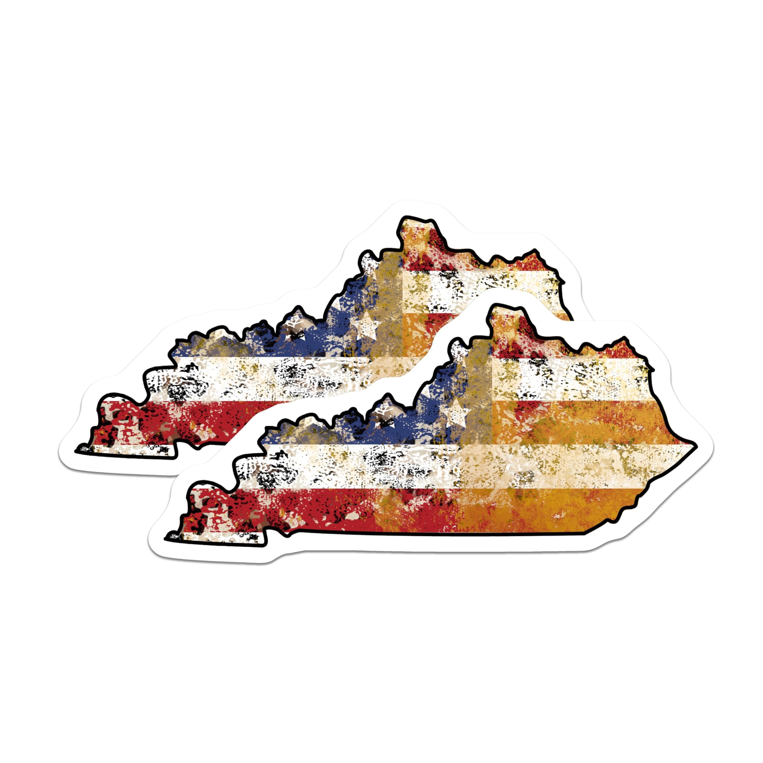 (2 Pack) Kentucky Flag Stickers - State Pride Decals - American Flag ...