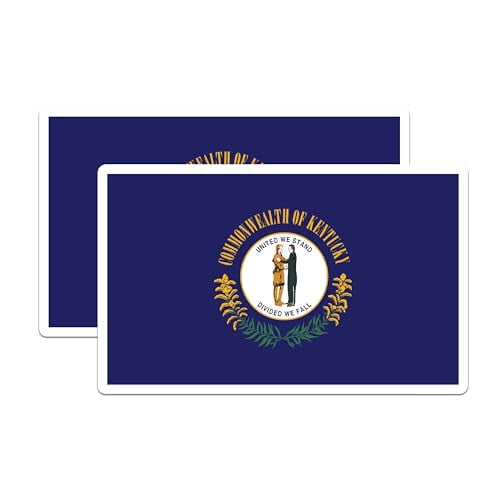 (2 Pack) Kentucky State Flag Stickers - KY State Flag Sticker - Choose ...