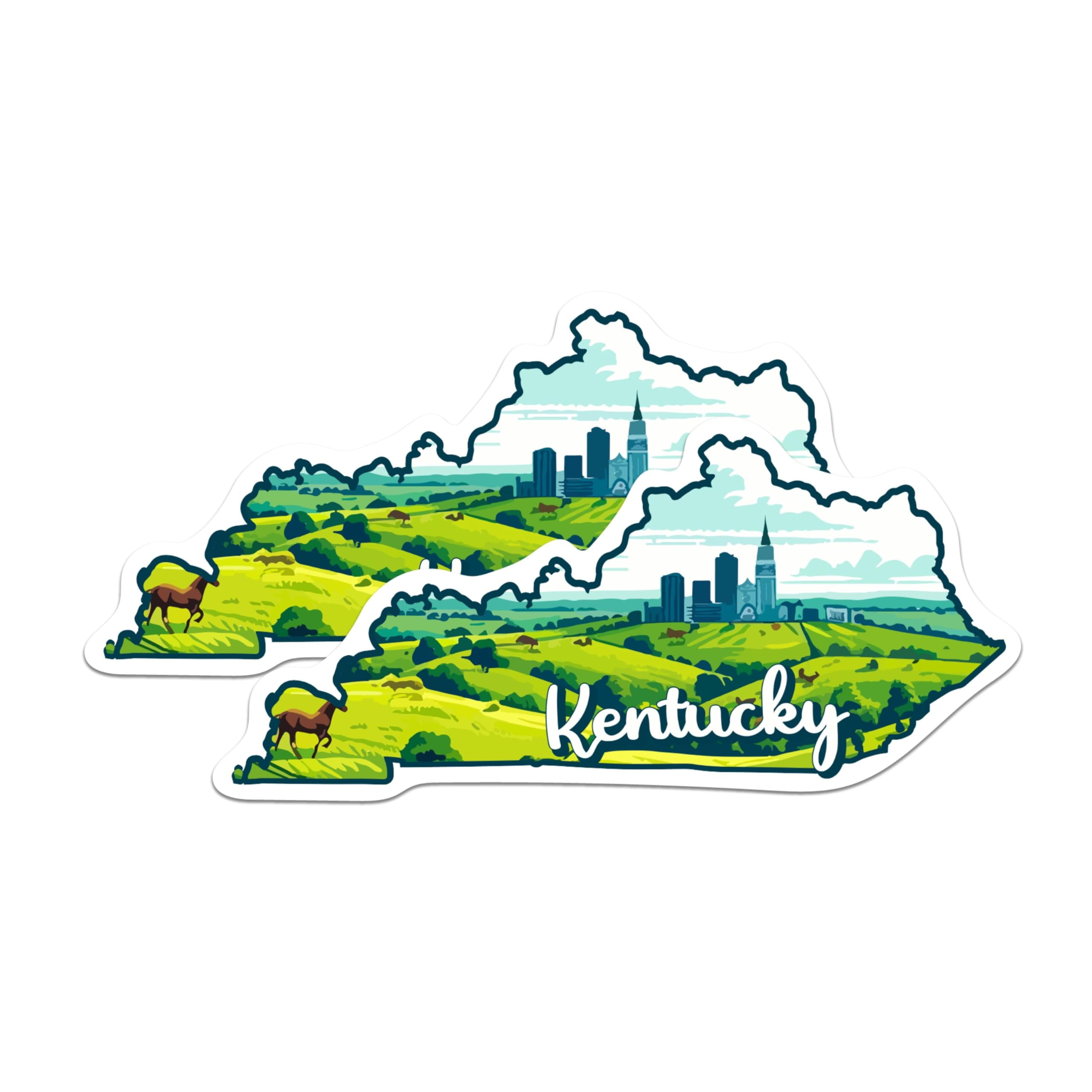(2 Pack) Kentucky State Shape Stickers - KY State Sticker - Choose from ...