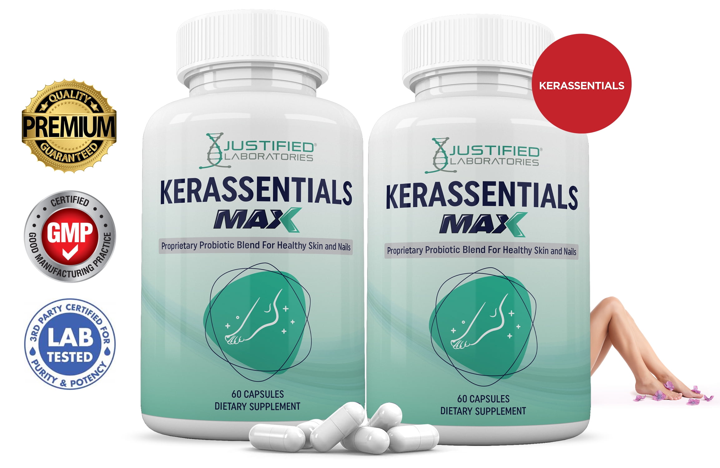 (2 Pack) Kerassentials Max 40 Billion CFU Probiotic Nail Support 120 ...