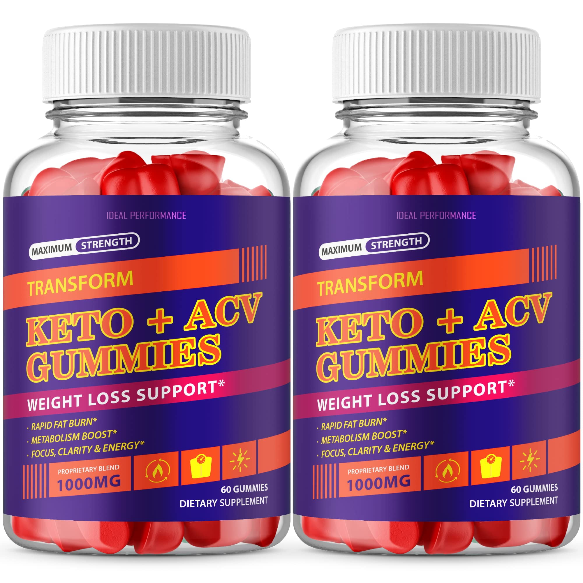 (2 Pack) Keto ACV Gummies Transform Keto ACV Gummies Advanced Transform ...