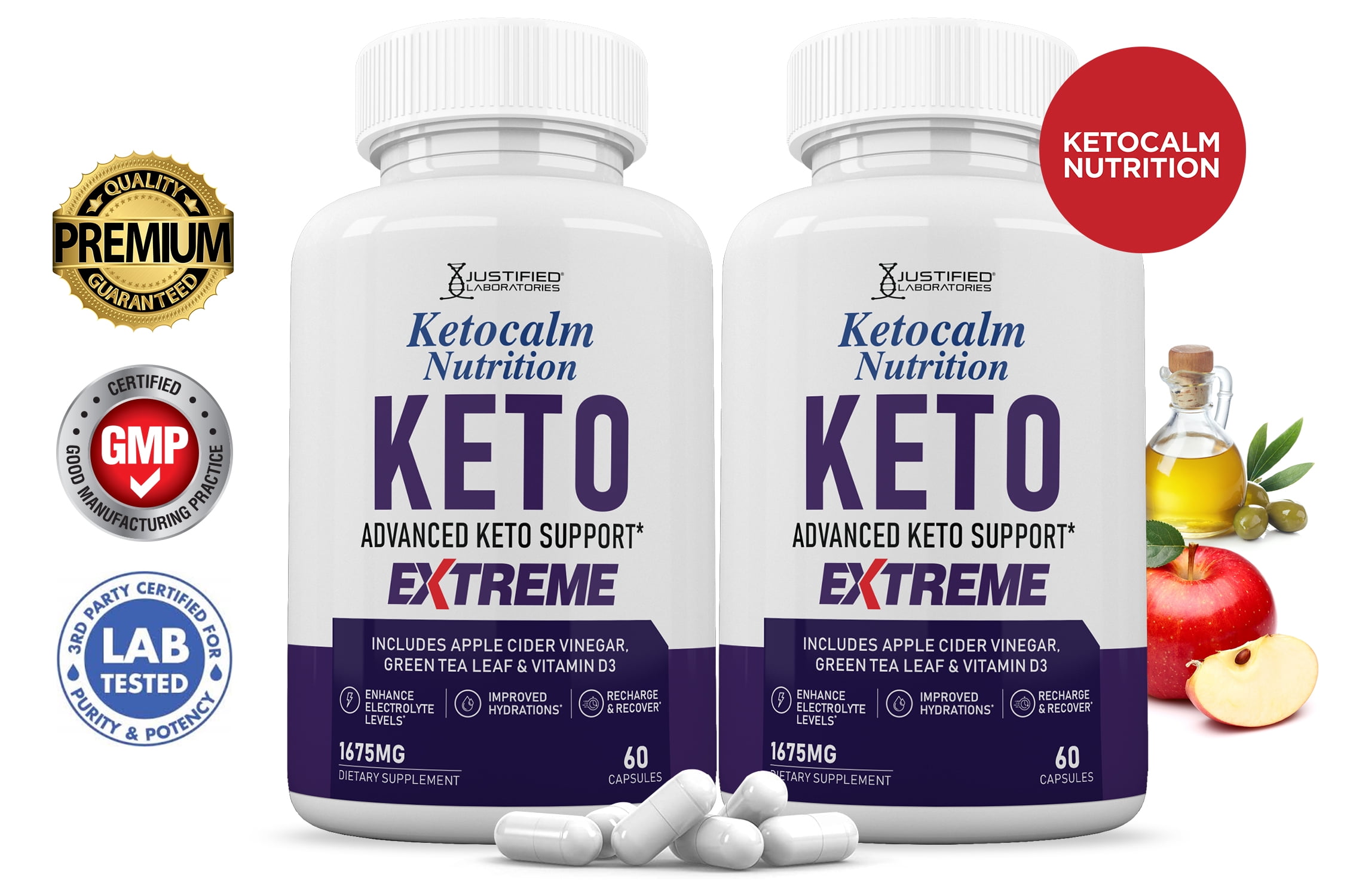 (2 Pack) Keto Calm ACV Extreme Pills 1675mg Alternative to Gummies ...