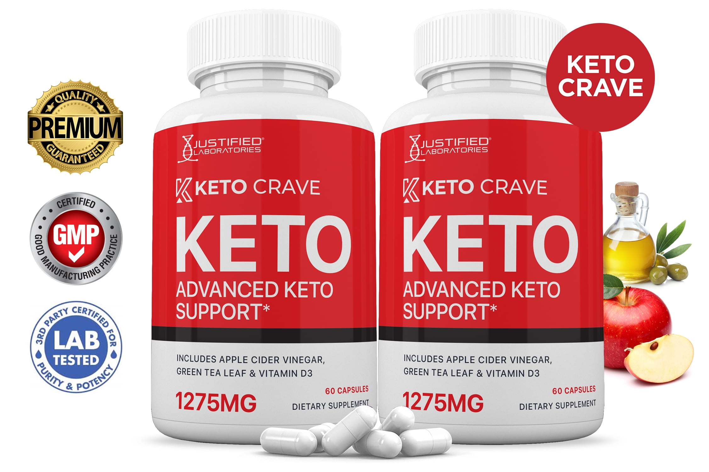 (2 Pack) Keto Crave ACV Pills 1275mg Alternative to Gummies Dietary ...