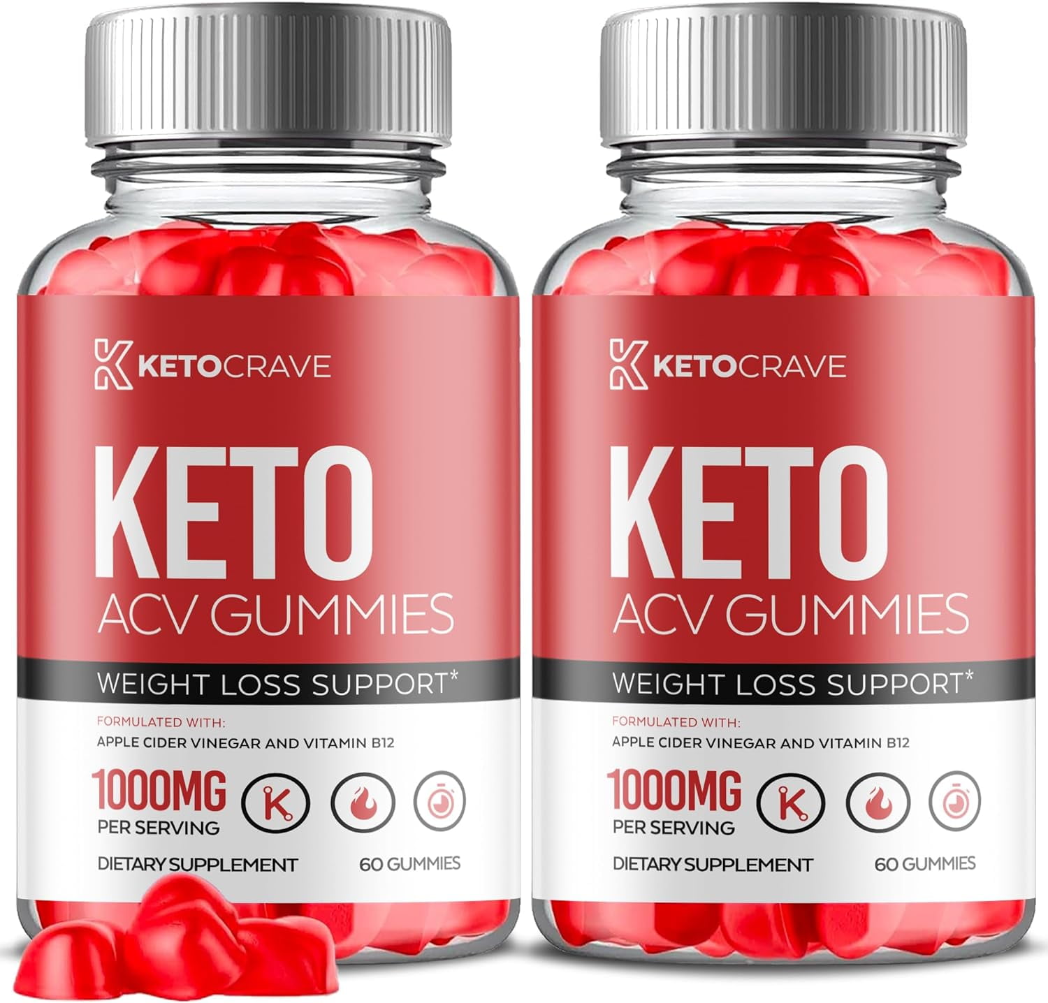 (2 Pack) Keto Crave ACV Gummies - Weight Loss & Energy Boost Supplement ...