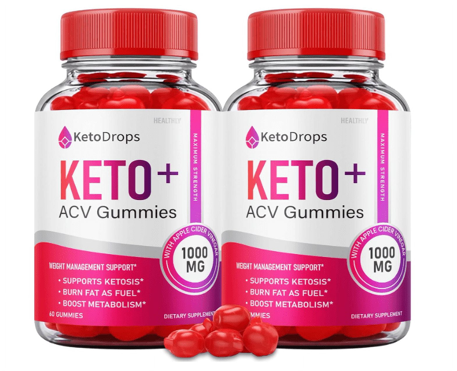 (2 Pack) Keto Drops ACV Gummies Official Formula for Weight Loss Advanced Ketosis Apple Cider ...