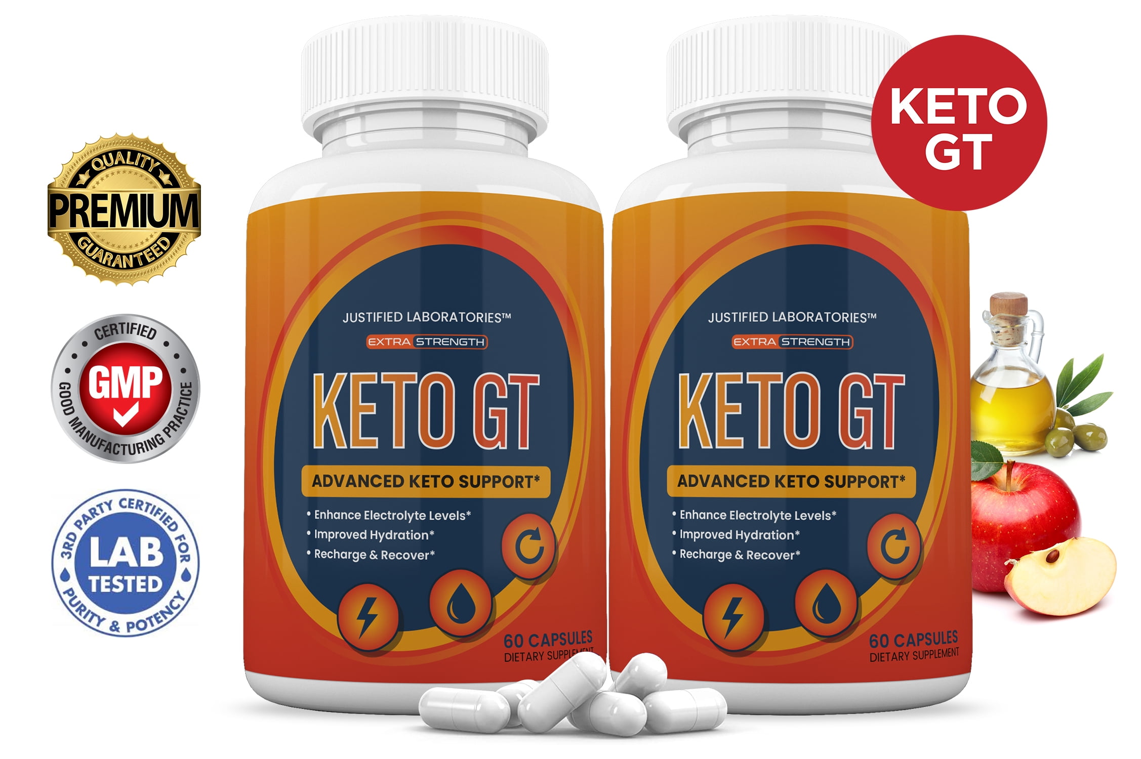 (2 Pack) Keto GT ACV Pills 1275mg Alternative to Gummies Dietary ...