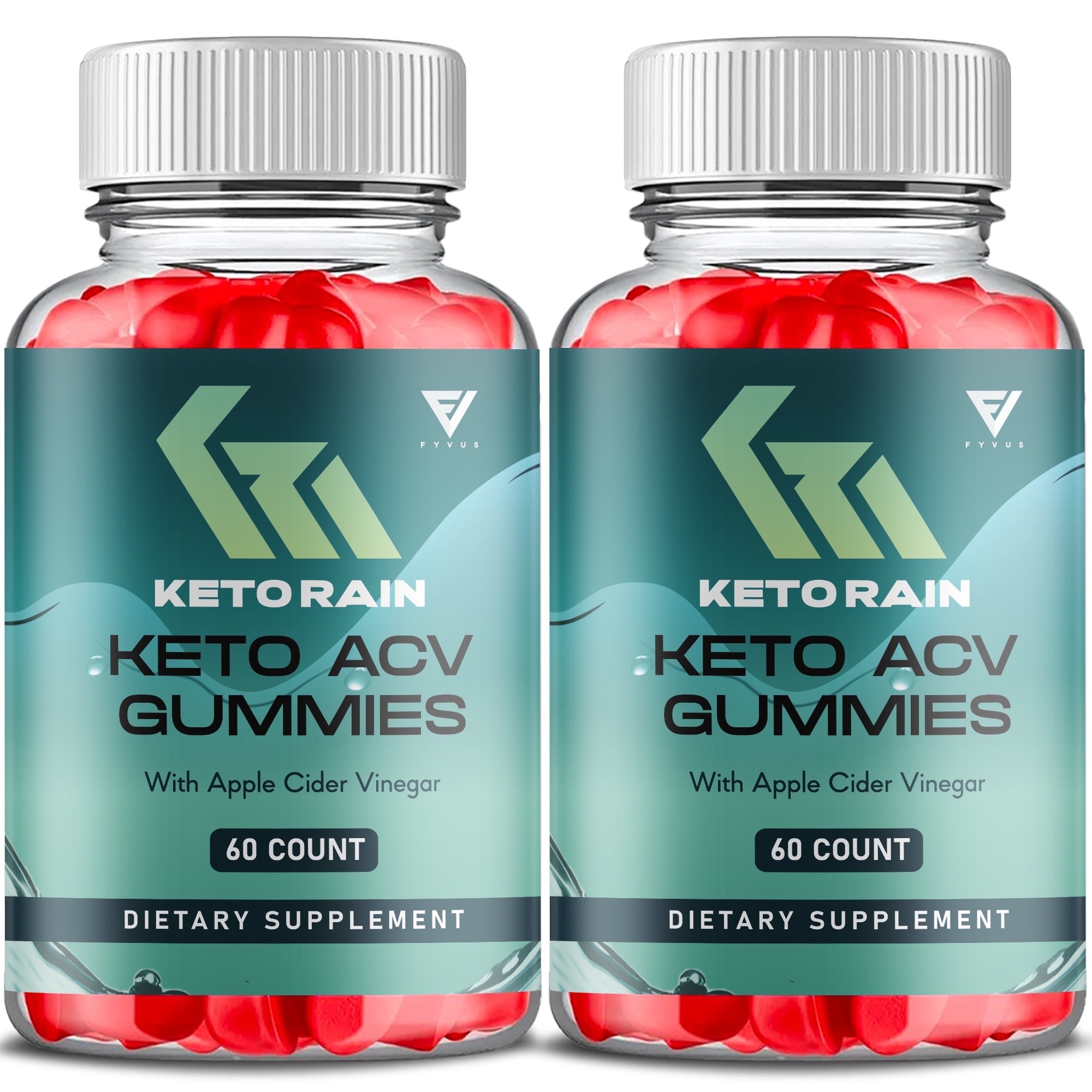 (2 Pack) Keto Rain Keto + ACV 1000mg Gummies Sugar Free Vitamin B12 ...