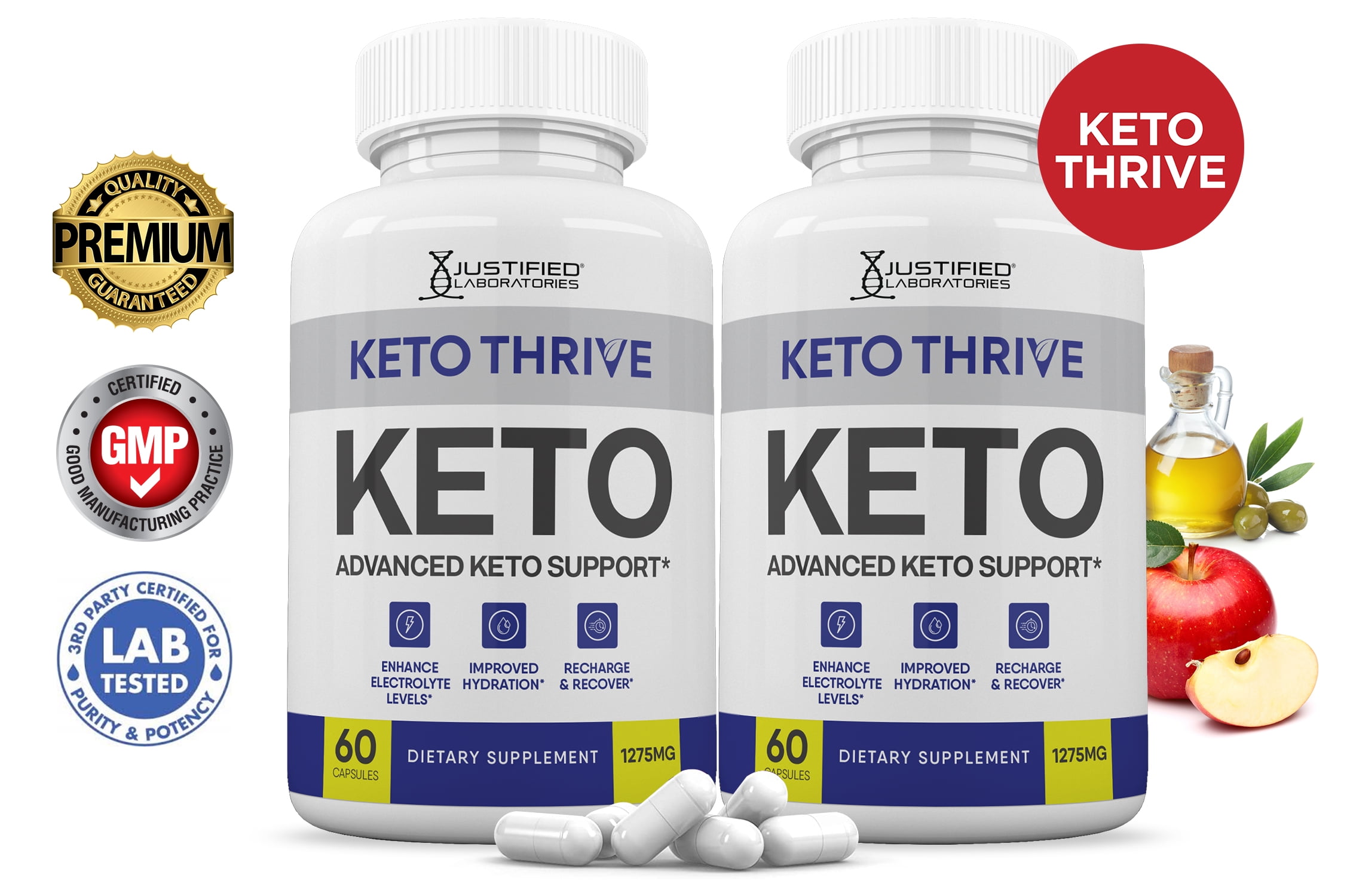 (2 Pack) Keto Thrive ACV Pills 1275mg Alternative to Gummies Dietary ...