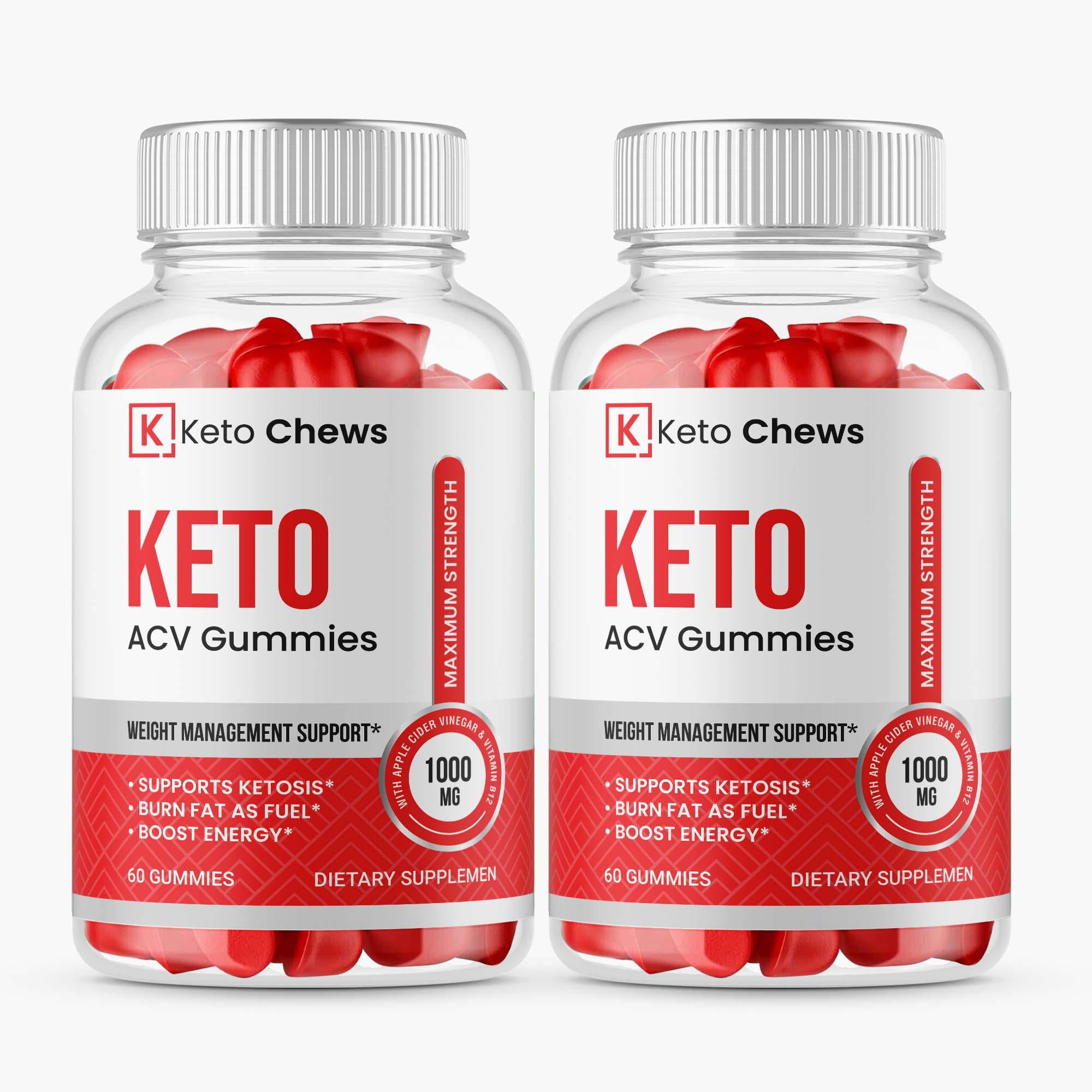 (2 Pack) KetoChews Keto ACV Gummies, Keto Chews Advanced Weight Burning Formula, KetoChews Apple ...