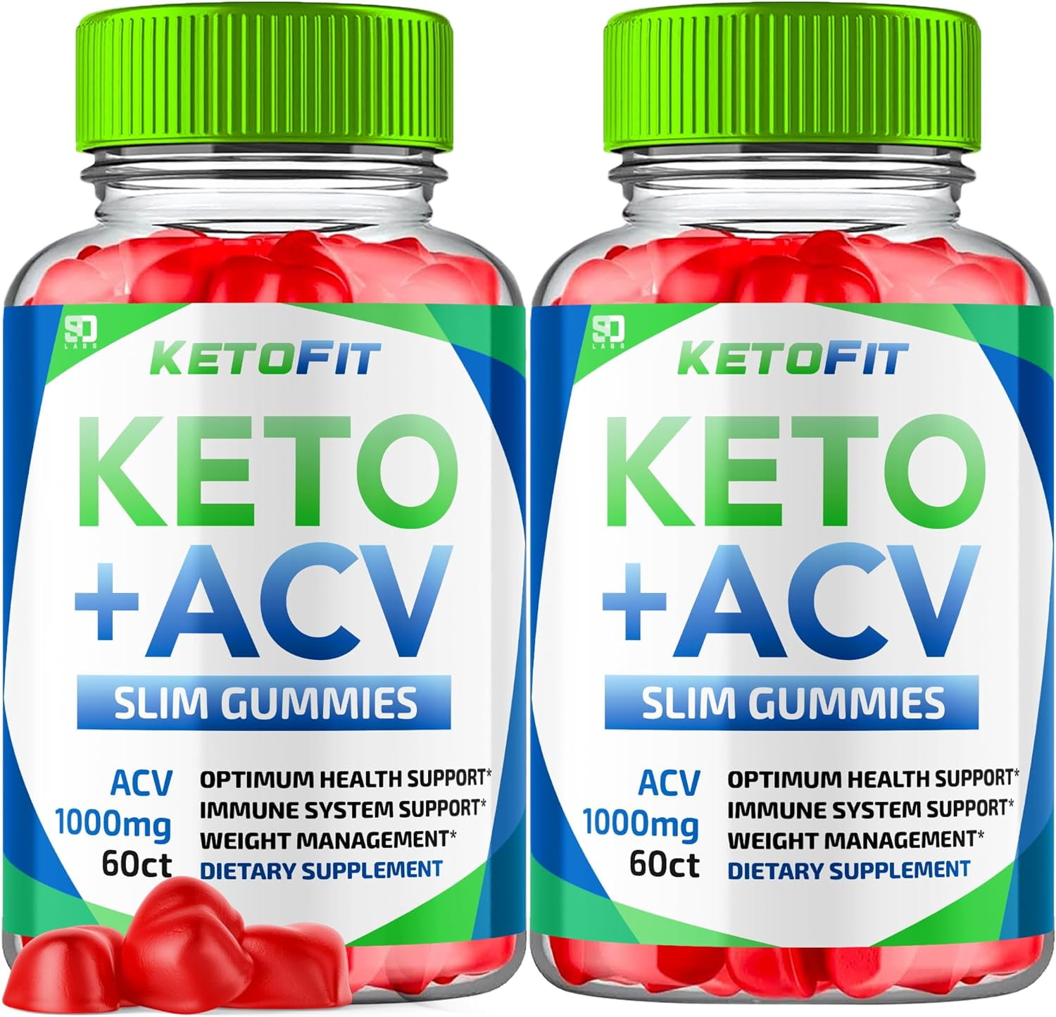 (2 Pack) KetoFit Keto Gummies Advanced 1000MG Formula Apple Cider ...