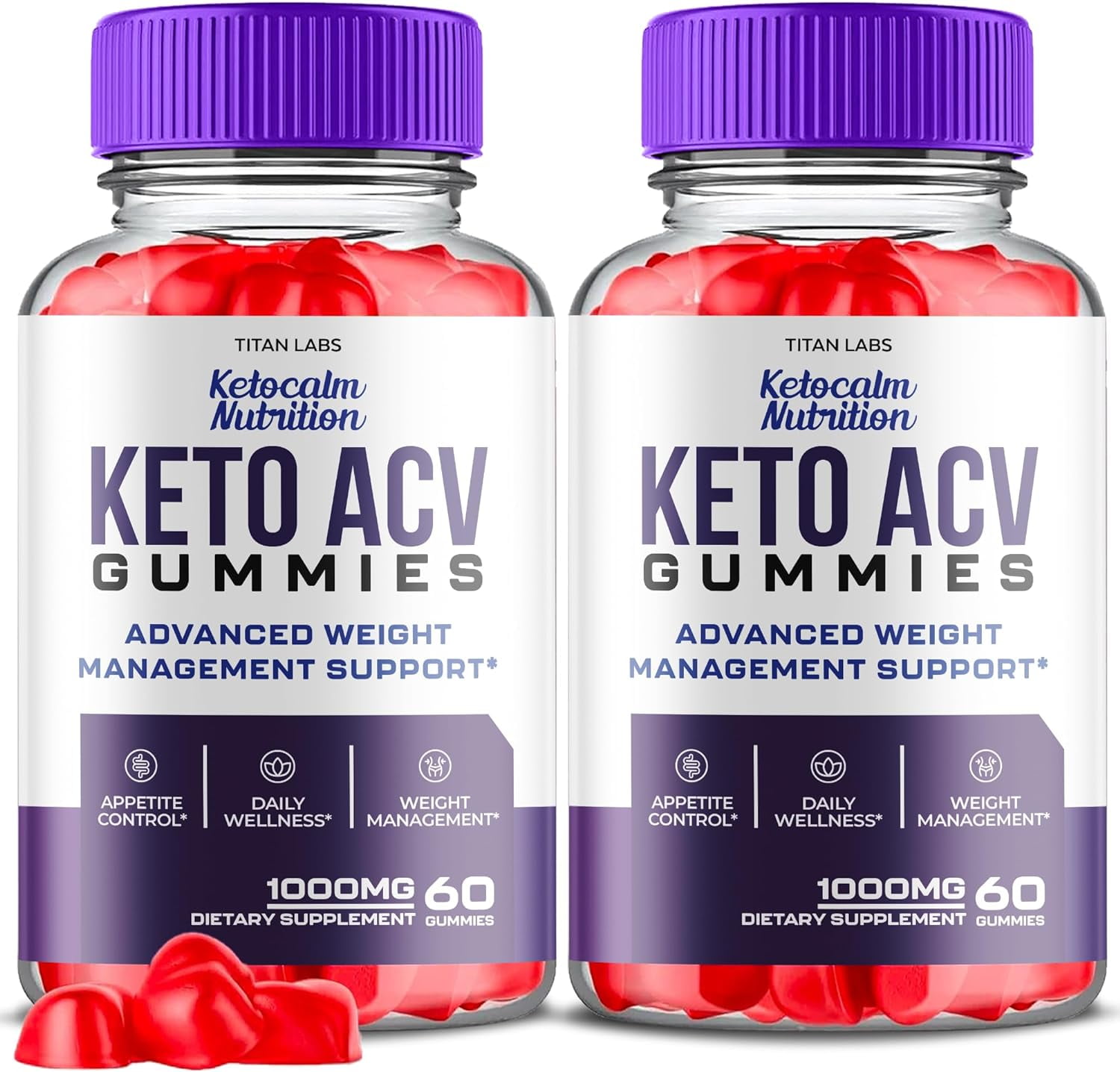 (2 Pack) Ketocalm Nutrition Keto ACV Gummies - Apple Cider Vinegar ...
