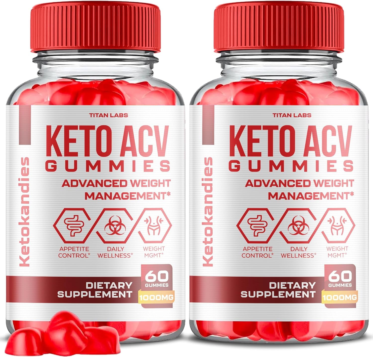 (2 Pack) Ketokandies Keto ACV Gummies - Apple Cider Vinegar Supplement ...