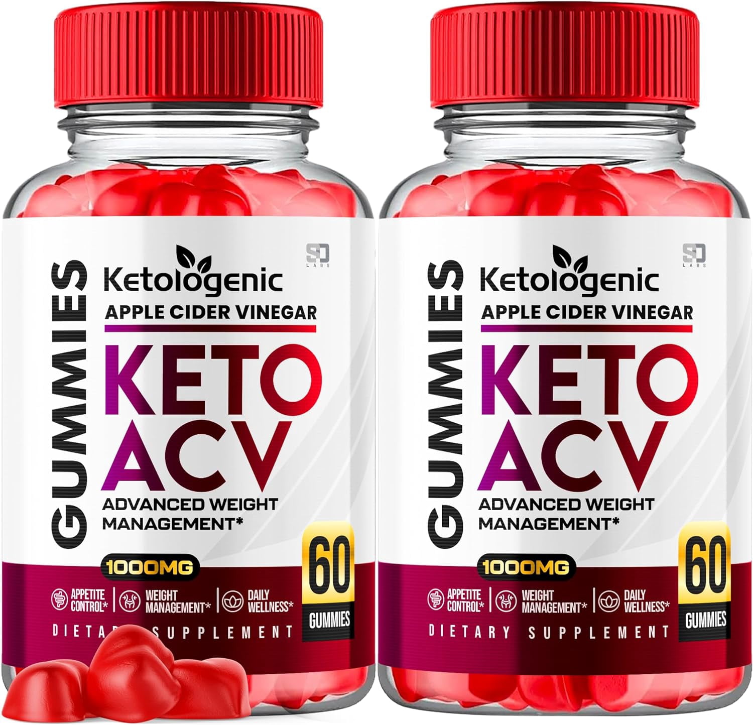 (2 Pack) Ketologenic Keto ACV Gummies - Apple Cider Vinegar Supplement ...