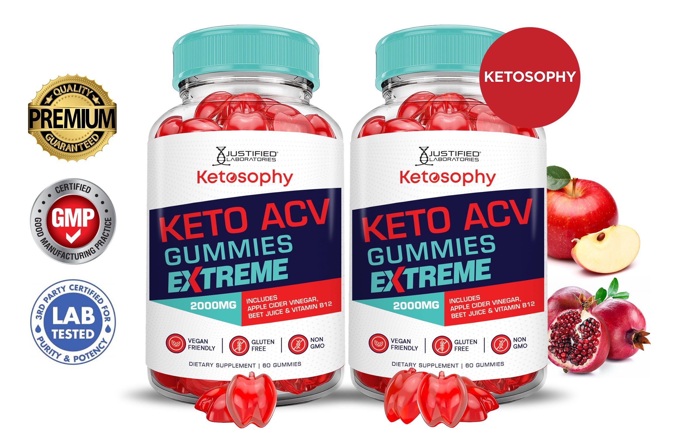 (2 Pack) Ketosophy Keto Extreme ACV Gummies 2000mg Dietary Supplement ...