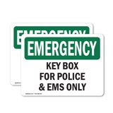 (2 Pack) Key Box For Police And EMS Only! OSHA Emergency Sign - Walmart.com