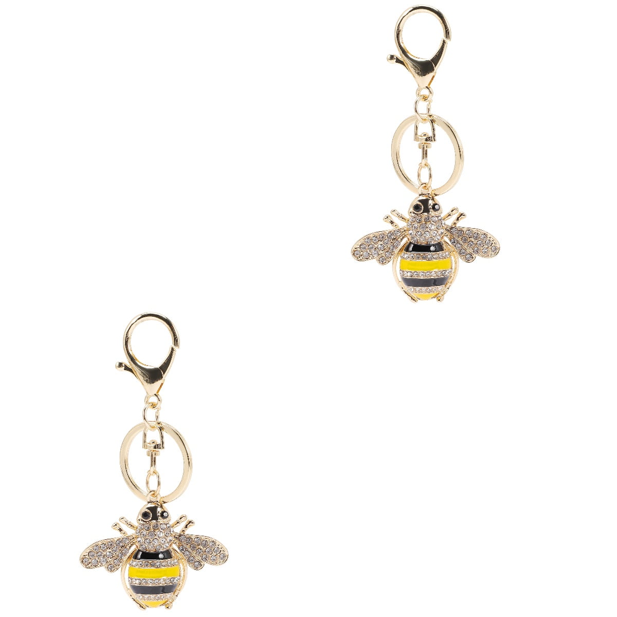 Hytrove Alloy Key Ring Yellow Car Keychain Everyday Use 2Pcs 3.9x2.1In ...