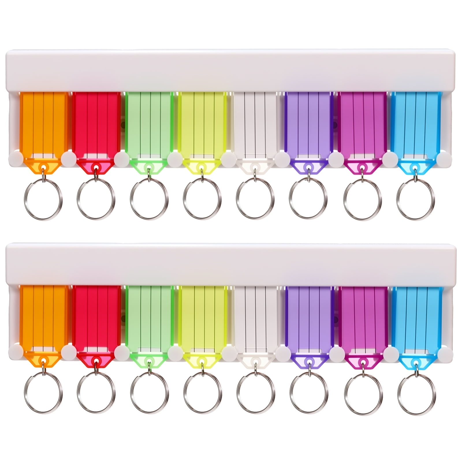 2 Pack Key Holder Wall Mount Key Tag Rack Slot Style Plastic Wall ...