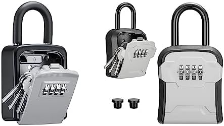 2 Pack Key Lock Box, 4-Digit Combination Key Storage Lockbox, Portable ...