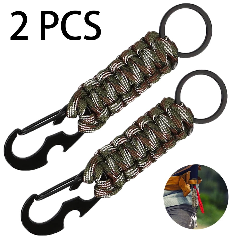 2 Pack Keychain Carabiner Clips, Lanyard Hanger with Chain Hooks Heavy ...