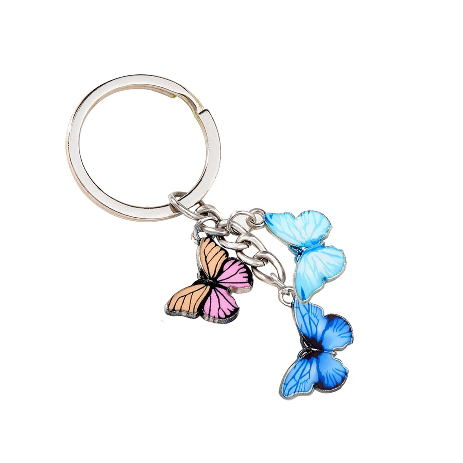 (2-Pack) Keychain Color Dripping Pendant Thin Key Ring Keychain Fashion ...