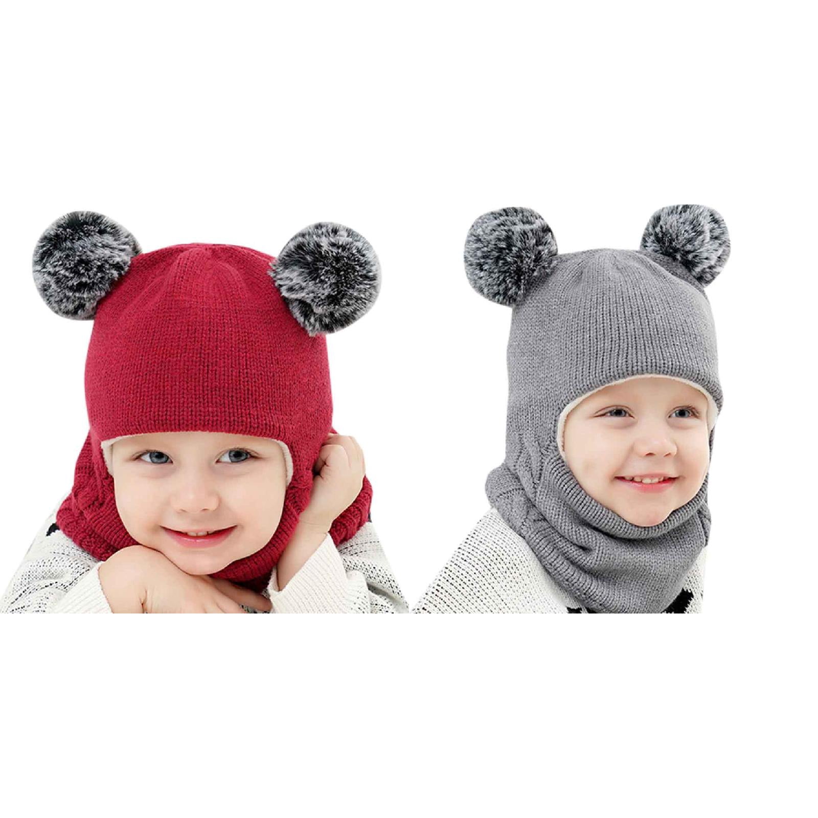 (2-Pack) Kid Boy Girl La Hats Hooded Scarf Caps Hat Premature Clothes ...