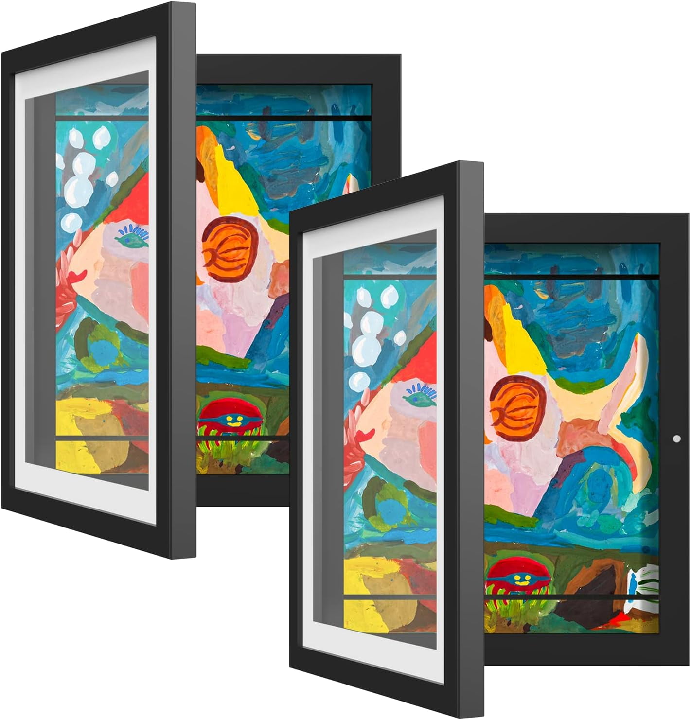 2 Pack Kids Art Frame, Kids Artwork Frames Changeable 8 x10.5 with Mat ...
