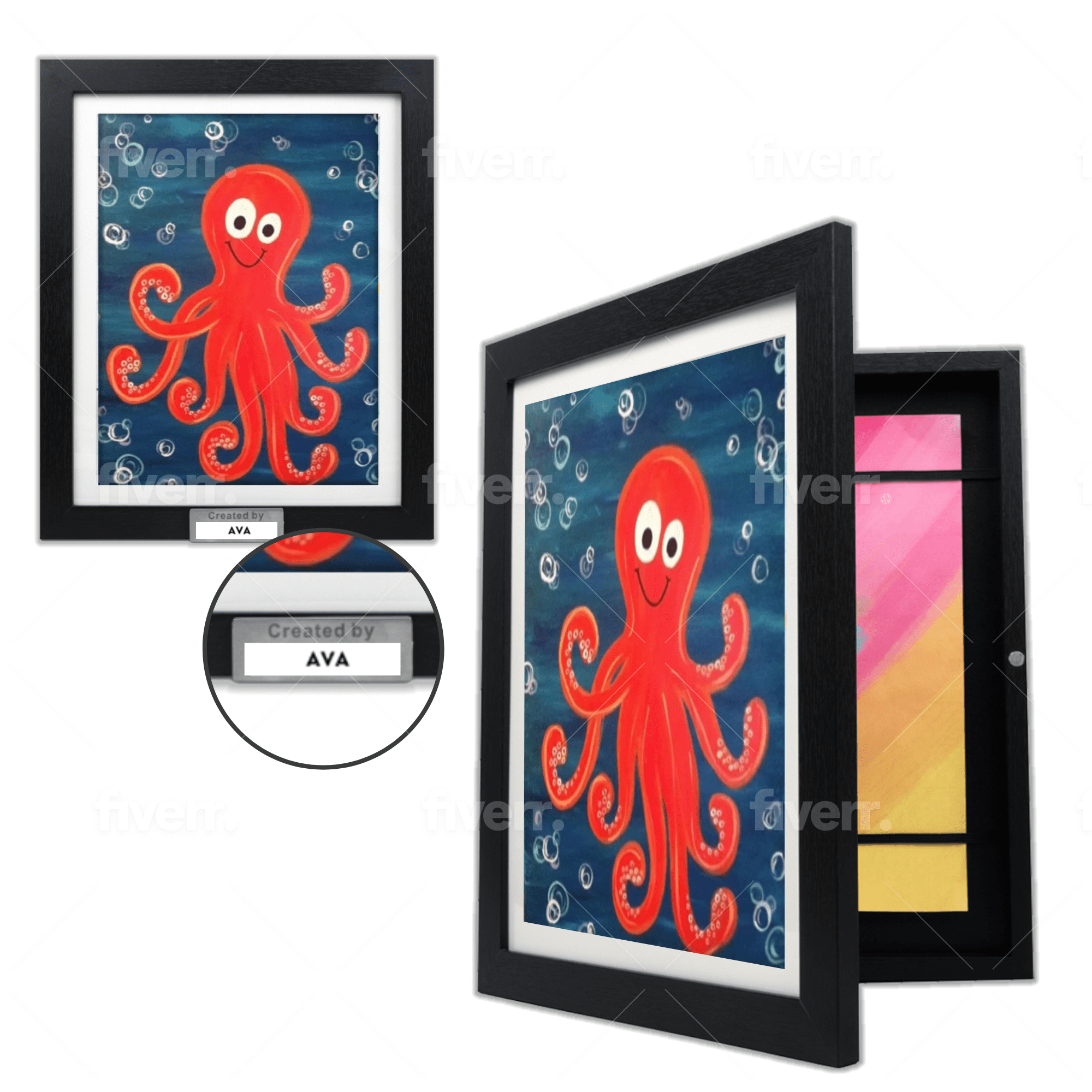2 Pack Kids Art Frame, Personalized Changeable Art Work Frames Display ...