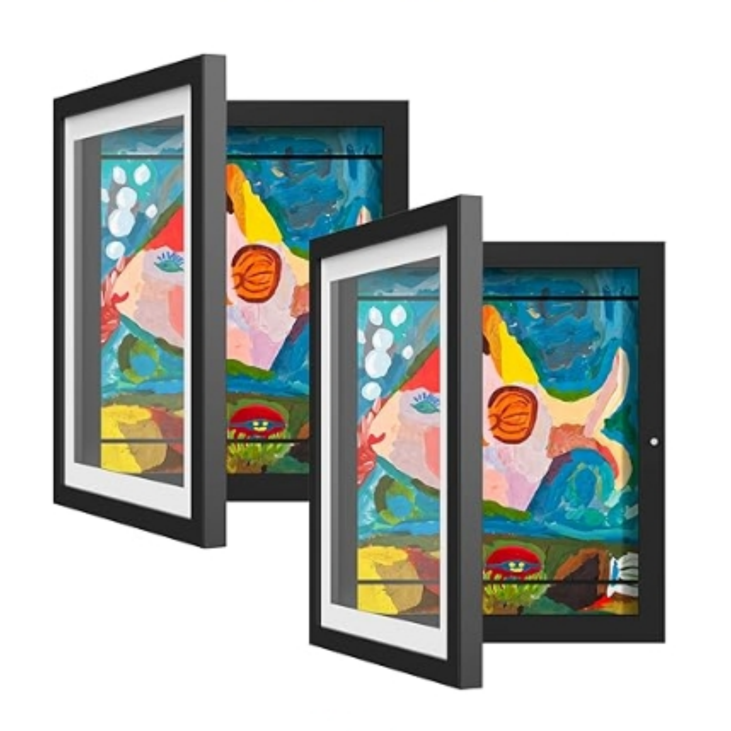 2 Pack Kids Art Frames, Kids Artwork Frames Changeable 8 x10.5 with Mat ...