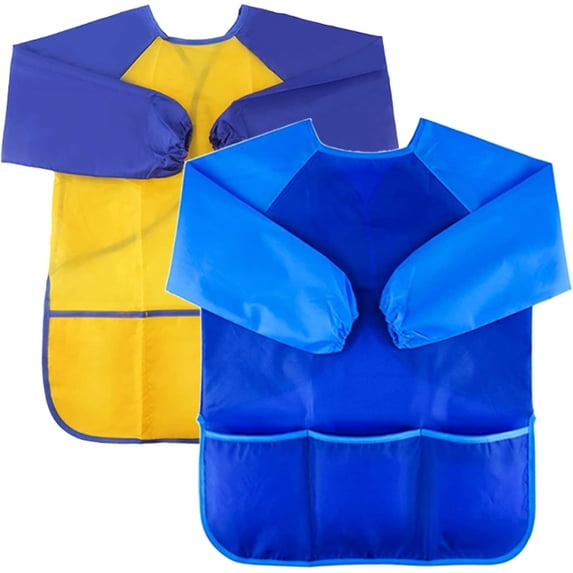 2 Pack Kids Art Smocks Children Painting Aprons Long Sleeve Kids Smock ...