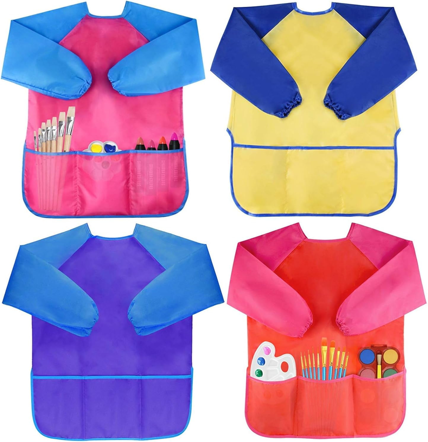 2 Pack Kids Art Smocks Toddler Smock Waterproof Artist Painting Aprons ...