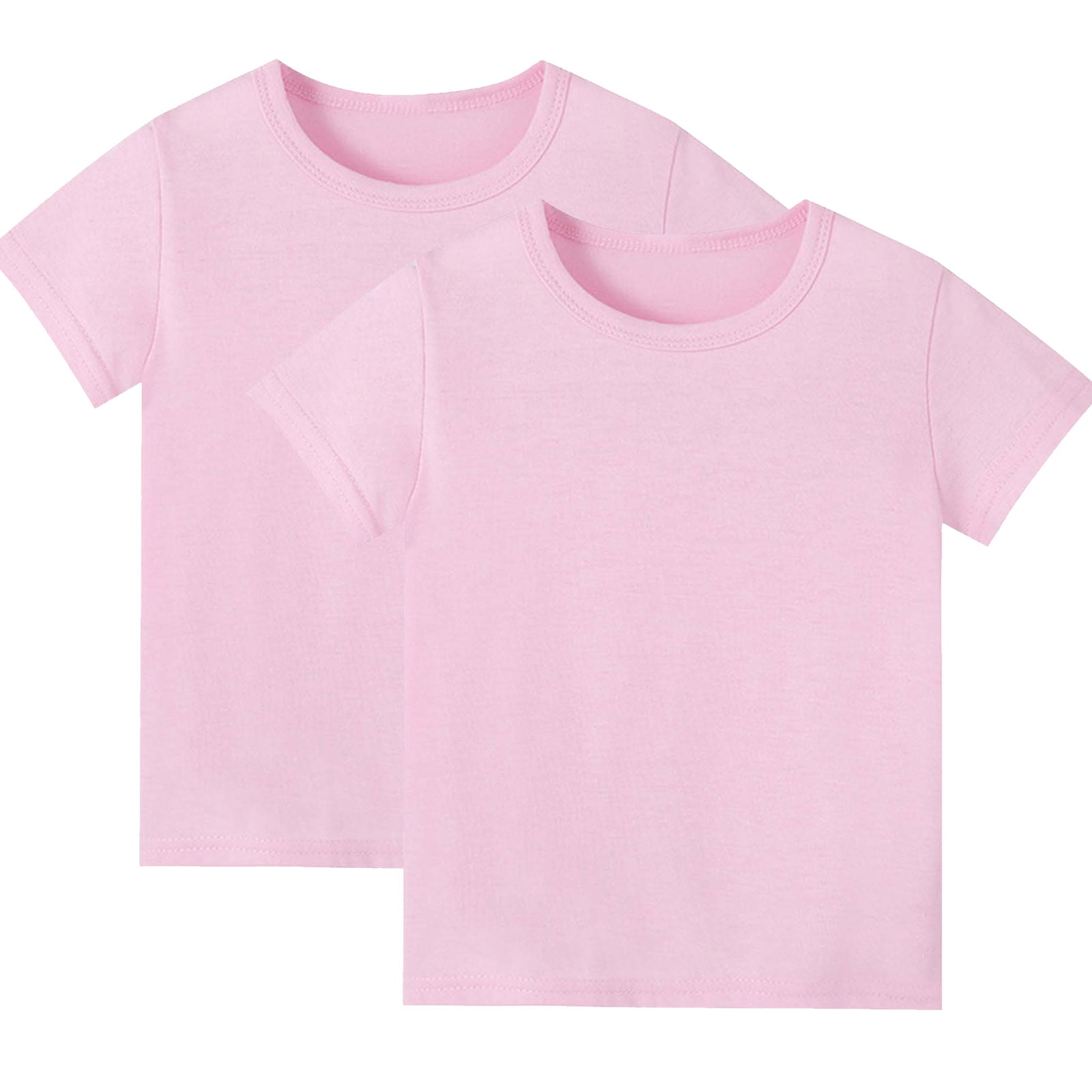 2-Pack Kids' Cotton T-Shirts: Gender-Neutral Solid Colors Soft ...