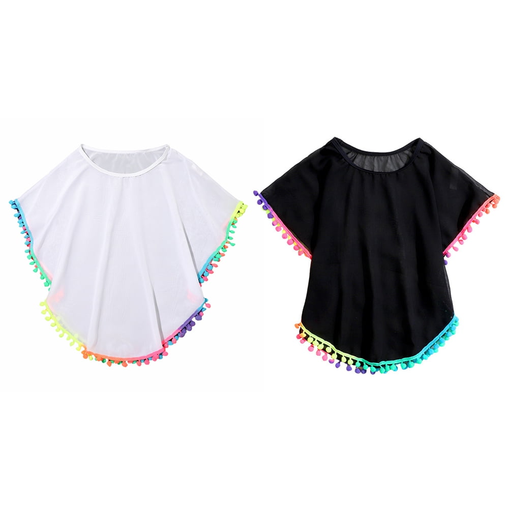 2 Pack Kids Girls Swim Cover Up Beach Swimwear Coverup Swimsuit Wraps ...
