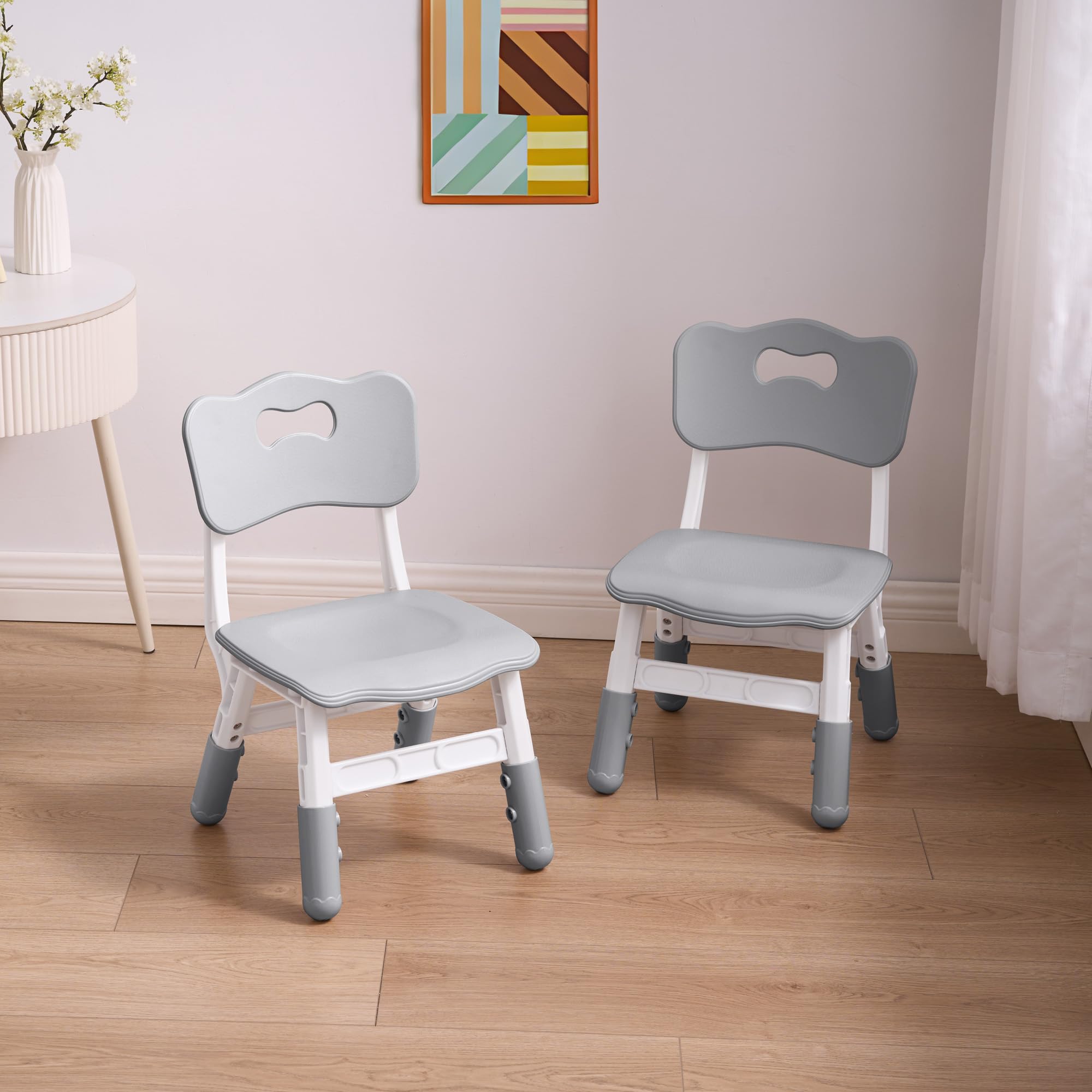2-Pack Kids Height Adjustable Chair, 3-Level Ergonomic Toddler Seat for ...