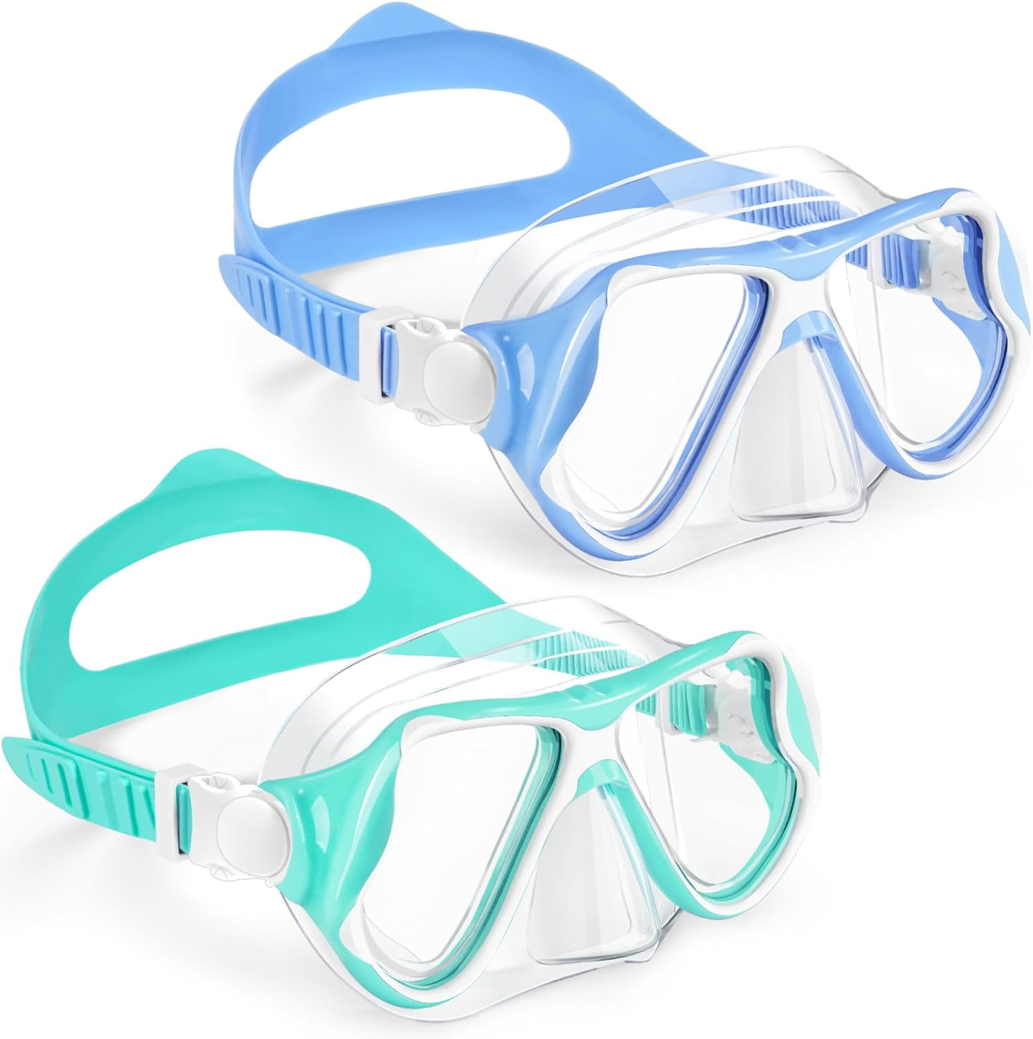 2 Pack Kids Swim Goggles Mask for Boys Girls 3-14, Tempered Glass Lens ...