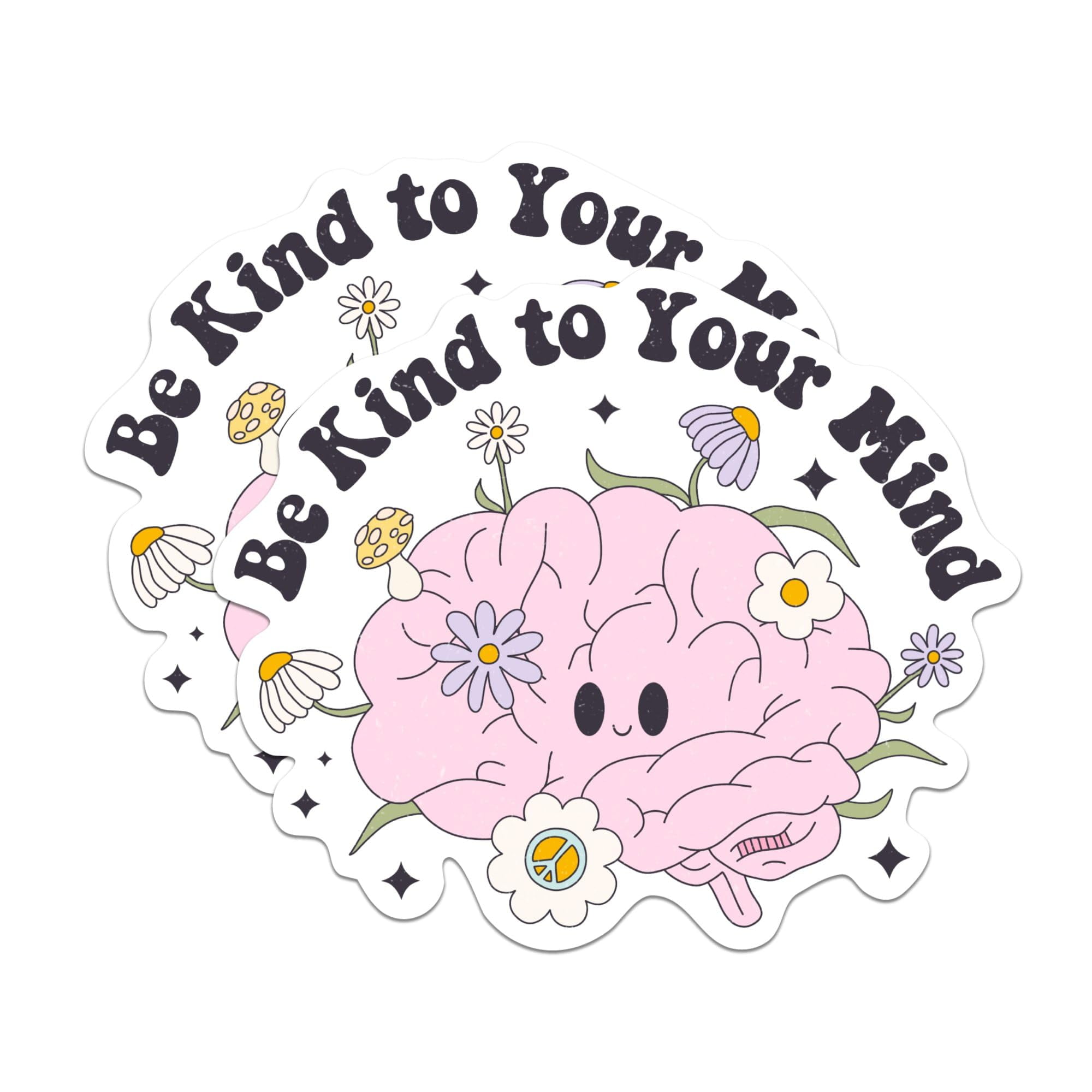 (2 Pack) Be Kind to Your Mind Stickers - Positive Inspiring - 5 Inches ...