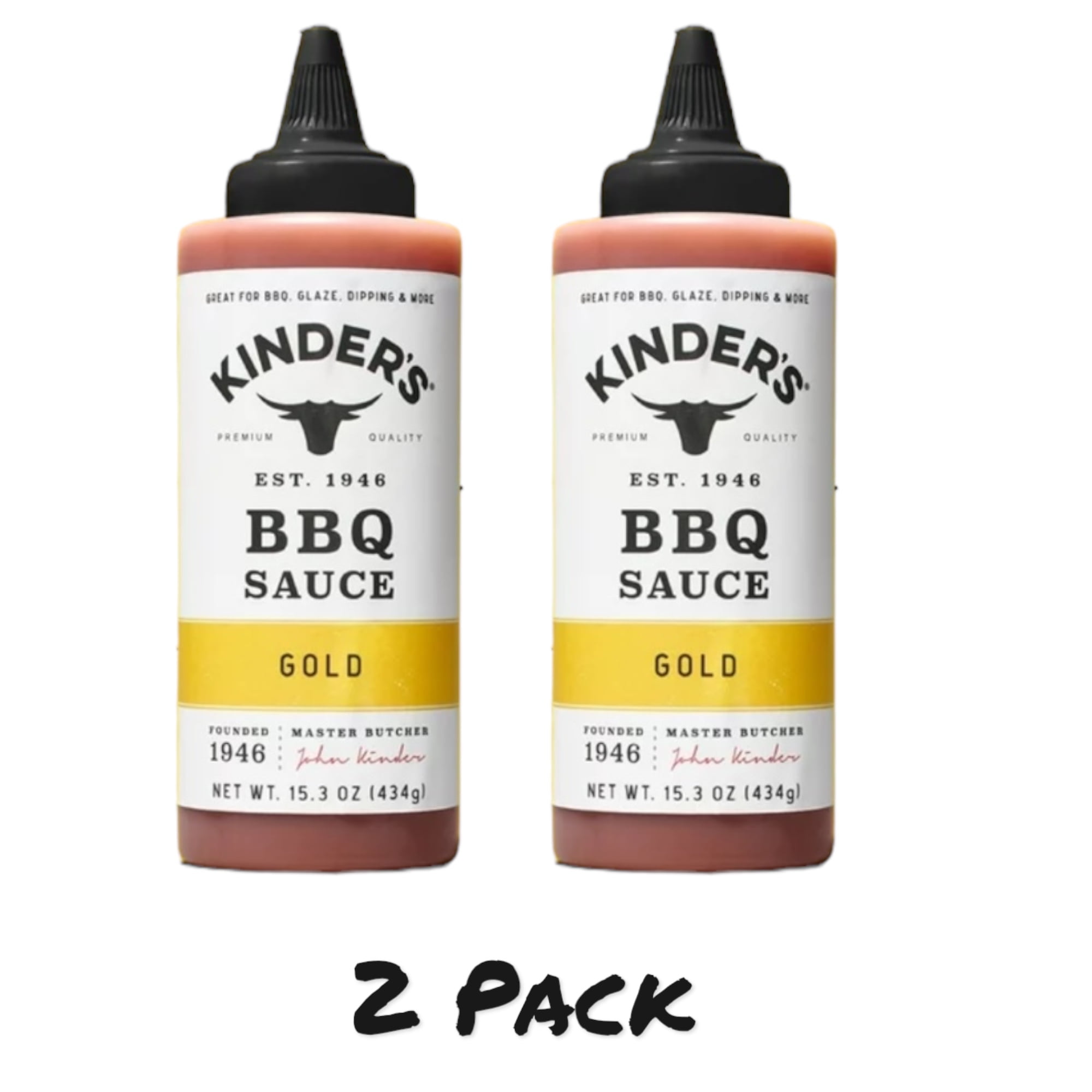 Kinder's Gold Barbecue Sauce, 15.3 oz Bottles, Pack of 2, Sweet and ...