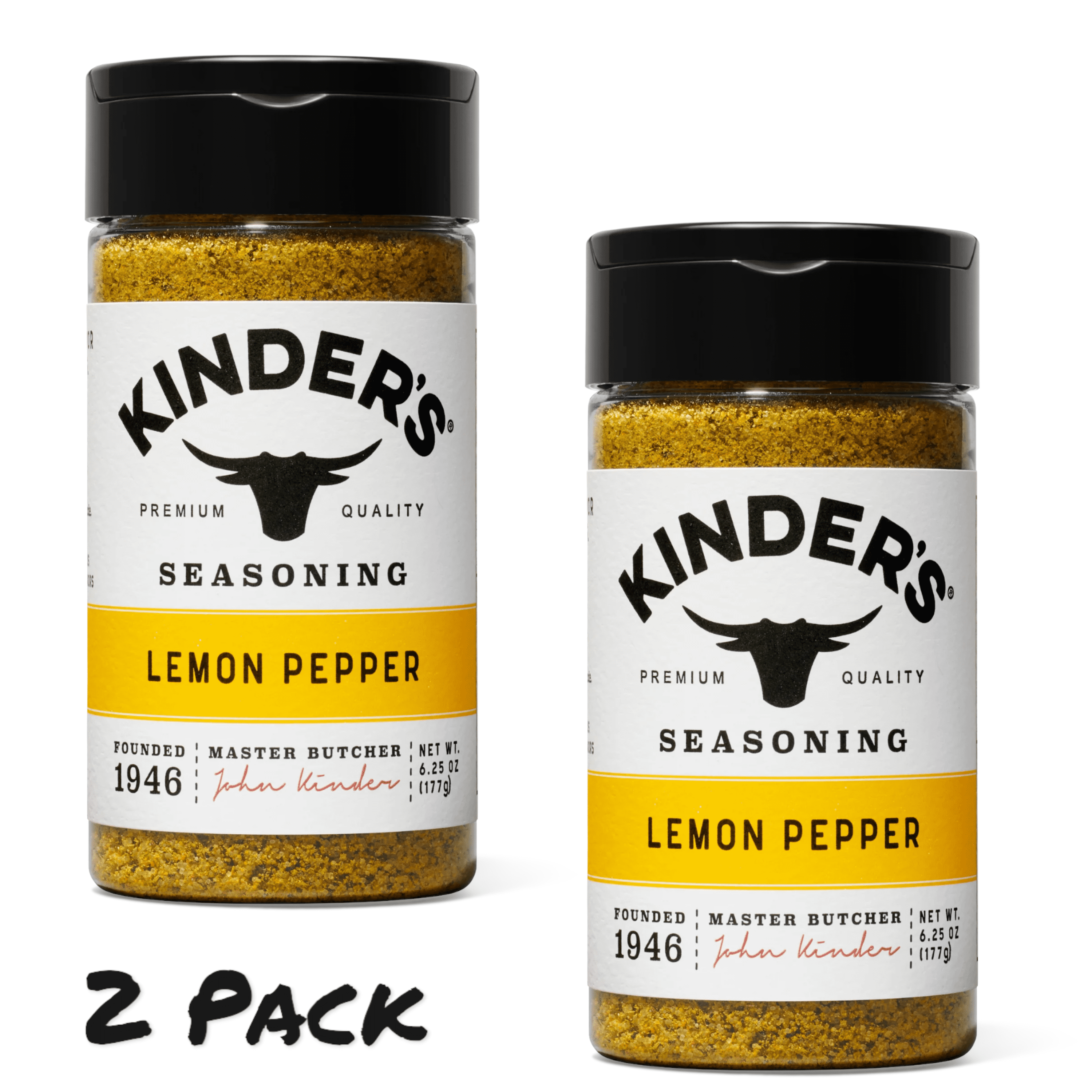 ( 2 Pack ) Kinder's Lemon Pepper Seasoning & Rub for Grilling, 6.25 oz - Walmart.com