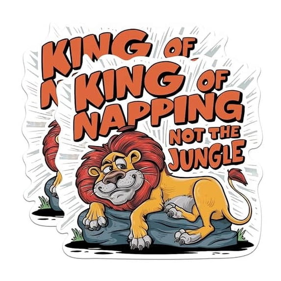 (2 Pack) King of Napping Not The Jungle Magnets - Funny Punny Sarcastic ...