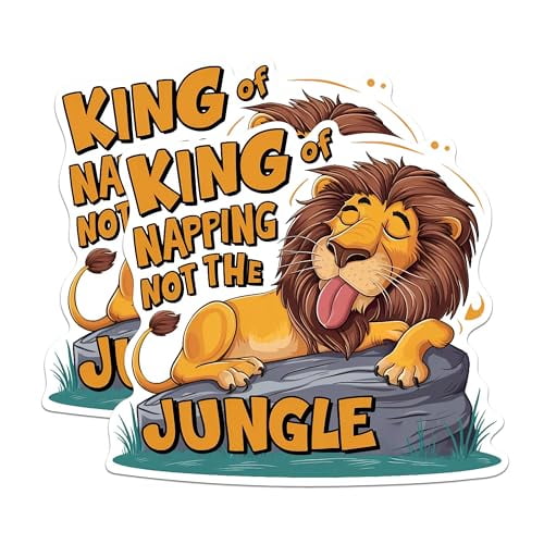 (2 Pack) King of Napping Not The Jungle Magnets - Funny Nap Lover ...